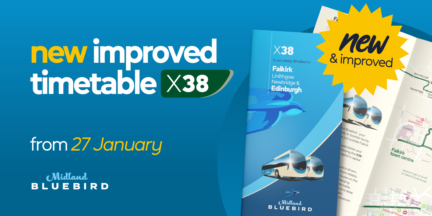 X38- New & Improved timetable - Midland Bluebird